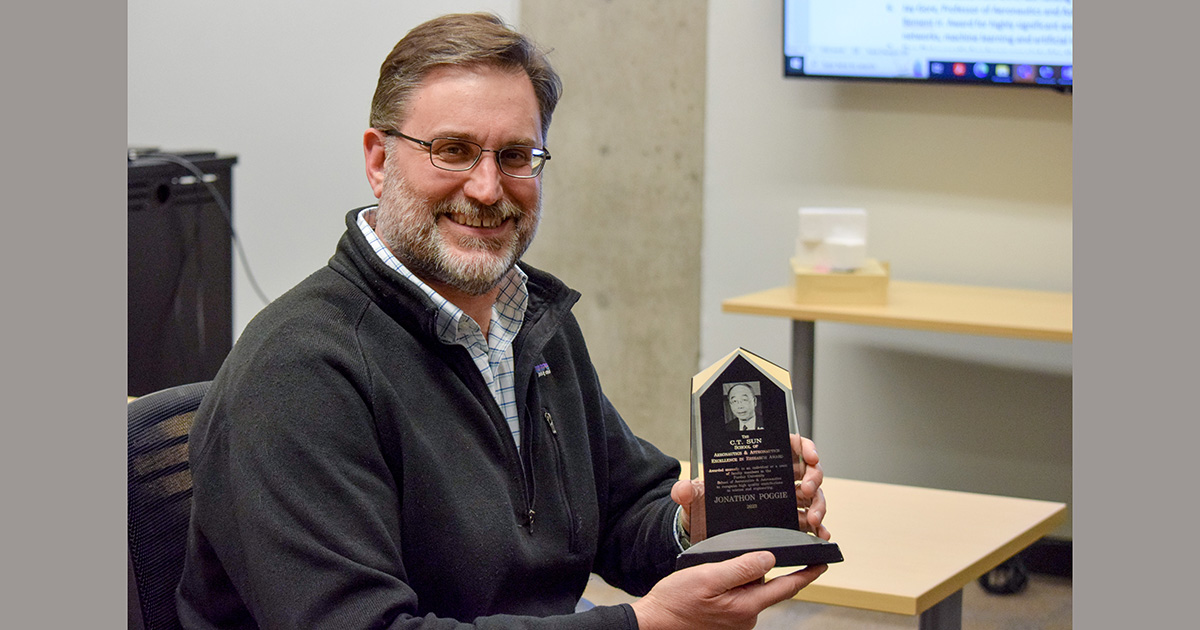 Prof. Jon Poggie selected for AAE's CT Sun Research Award - School of ...