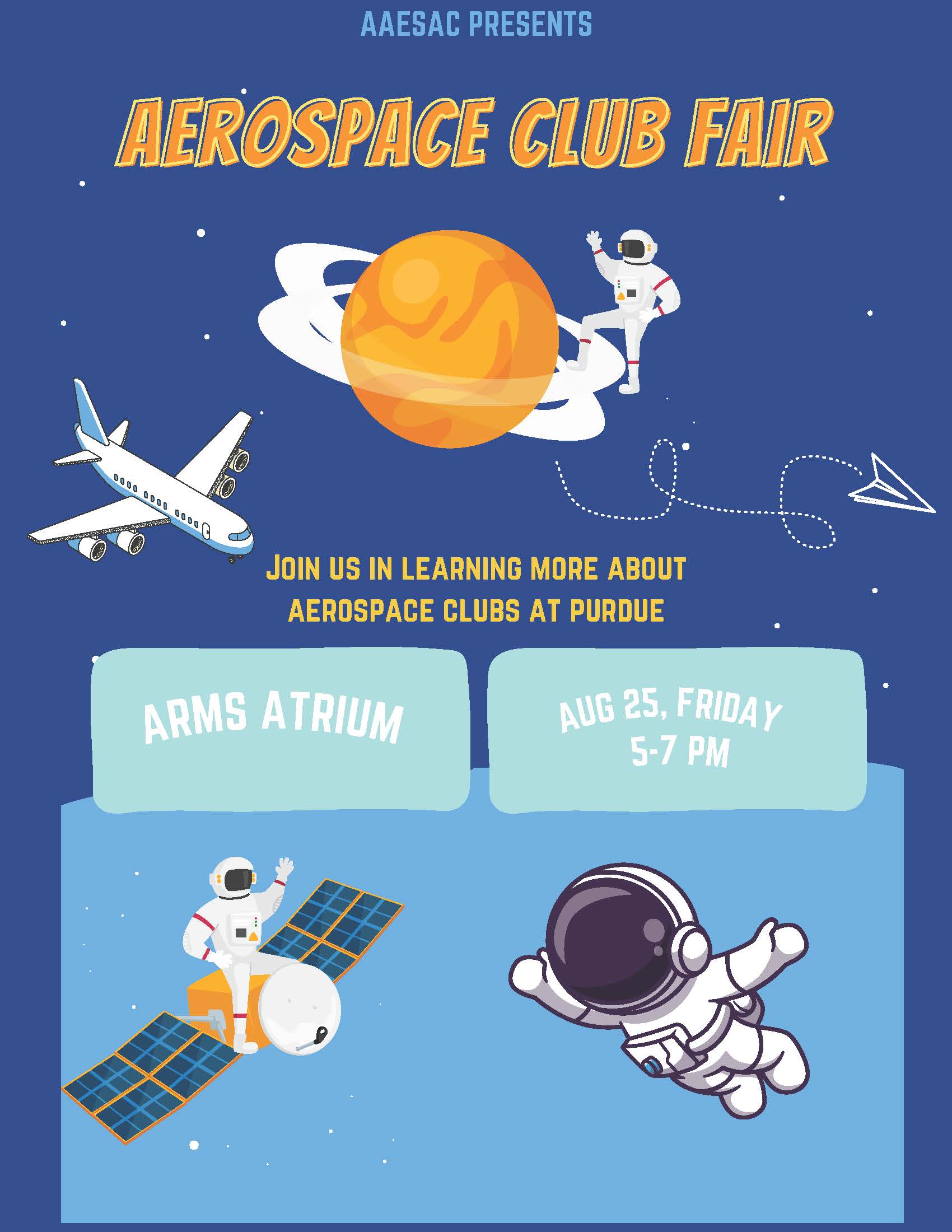 AAESAC Aerospace Club Fair – 8/25 - AAE Flight Plan Newsletter - Purdue ...