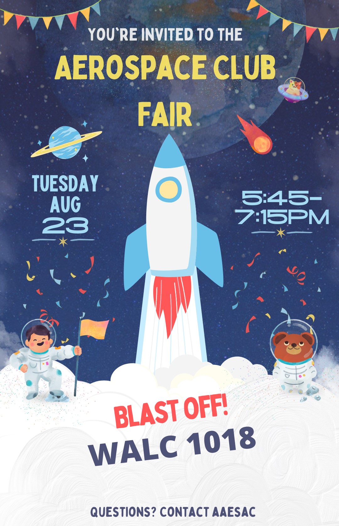 Aerospace Club Fair - 8/23 - AAE Flight Plan Newsletter - Purdue University
