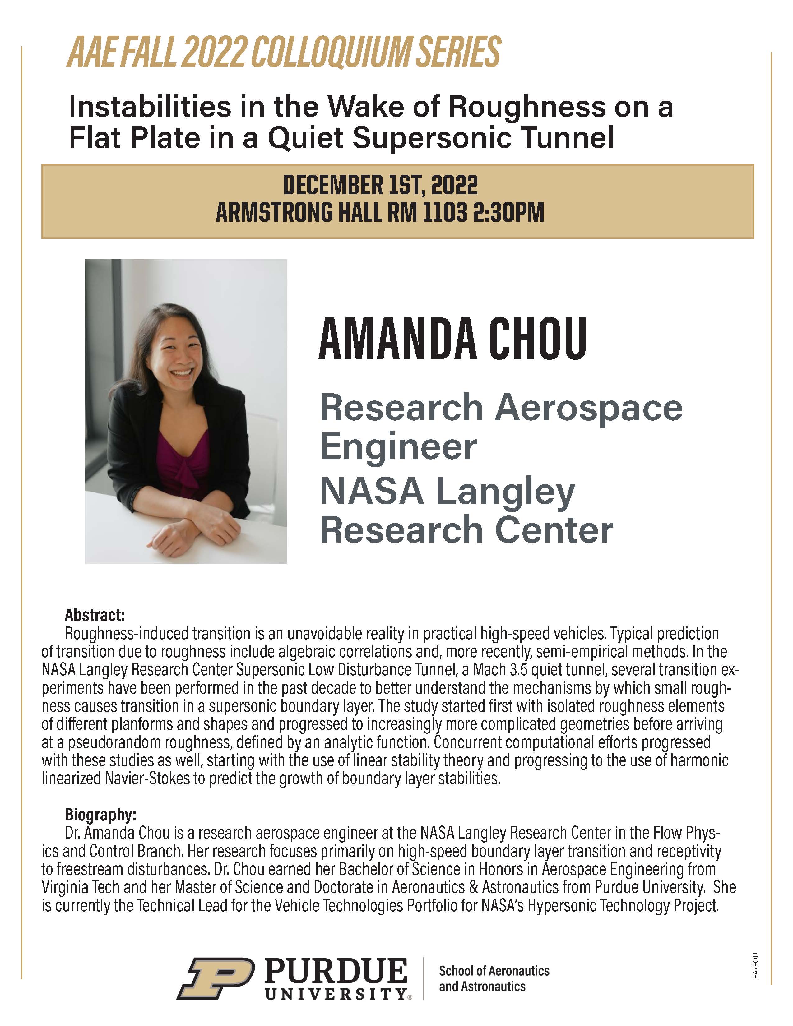 AAE Fall 2022 Colloquium Series Presents Dr. Amanda Chou – 12/1 - AAE ...