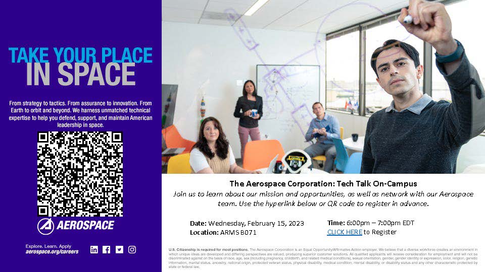 Aerospace Corporation Campus Visit – 2/15 - AAE Flight Plan Newsletter ...