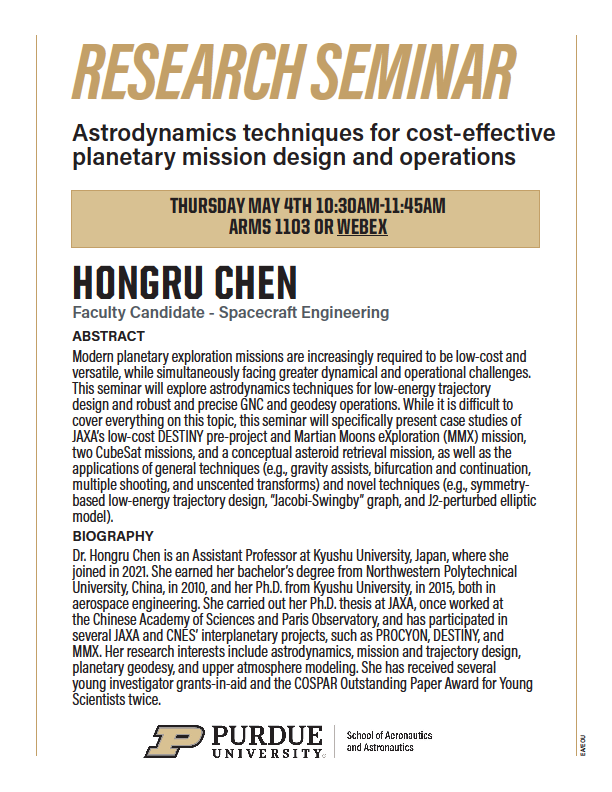 Hongru Chen Faculty Candidate Seminars – 5/4 & 5/5 - AAE Flight Plan ...