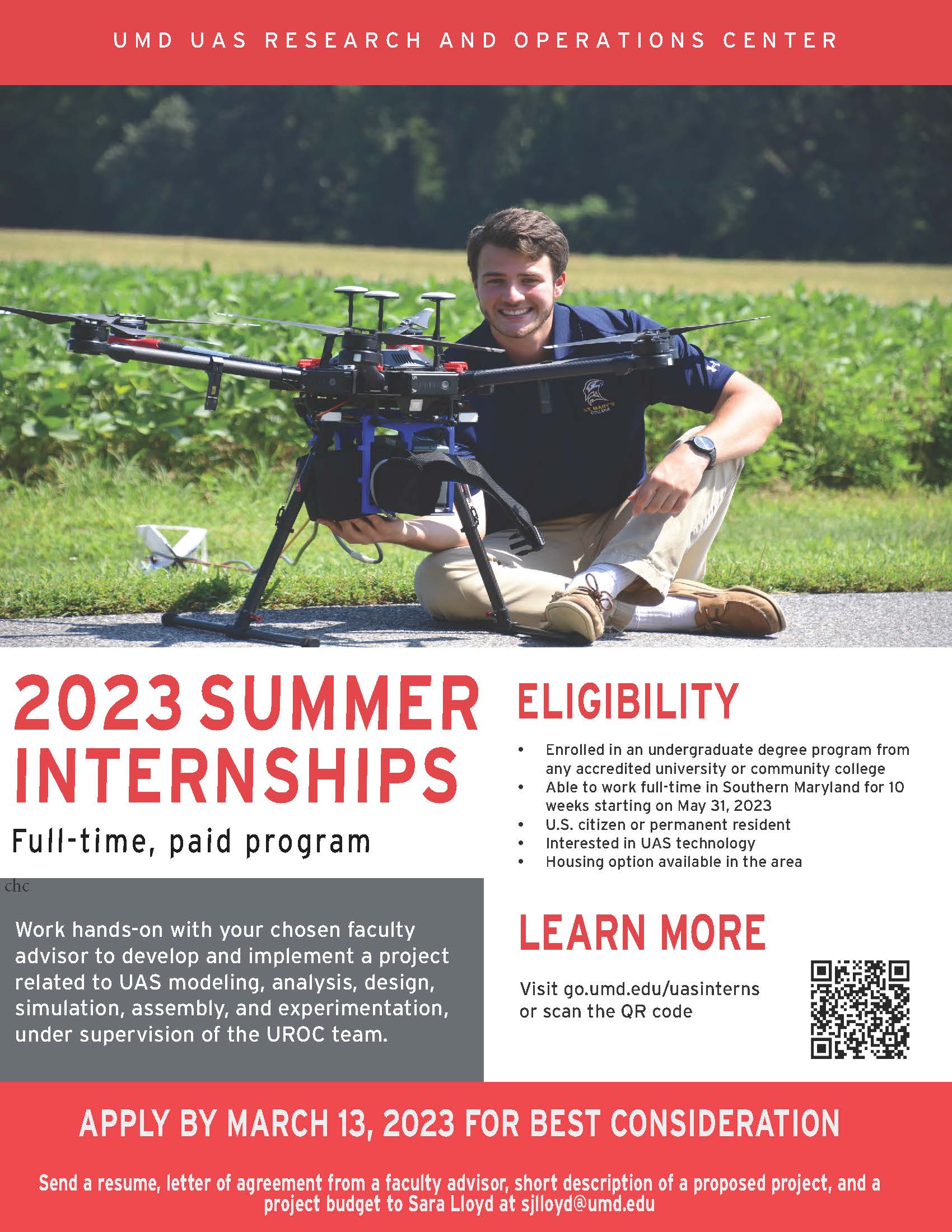 University of Maryland UAS Research and Operations Center Internship ...