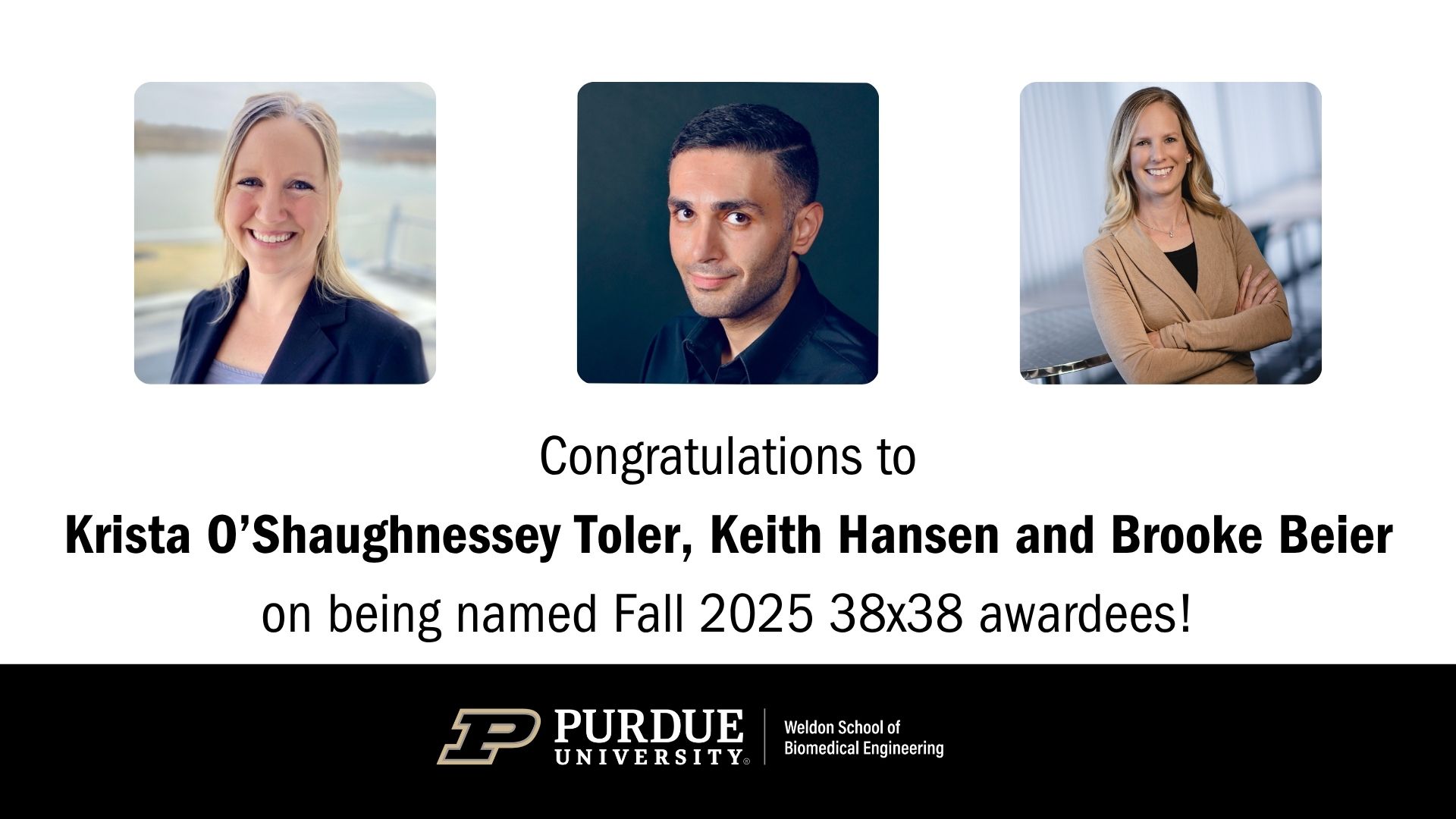 Three Purdue BME Alumni Honored as 38x38 Award Winners for Fall 2025 ...