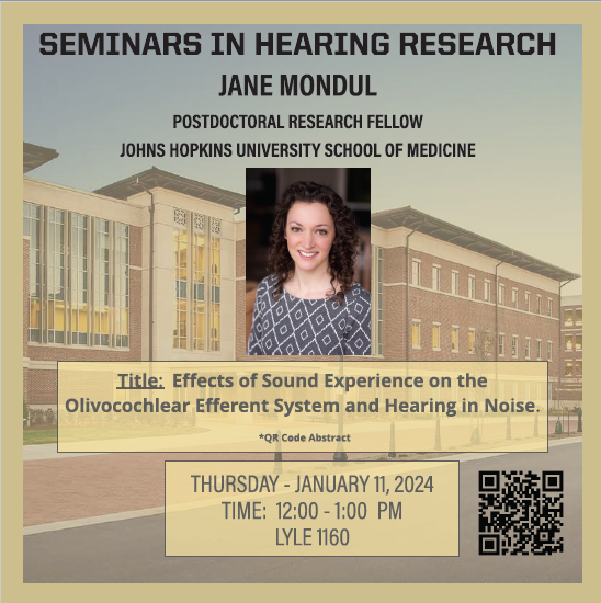 Seminars in Hearing Research, Thursday, January 11 - Biomedical ...