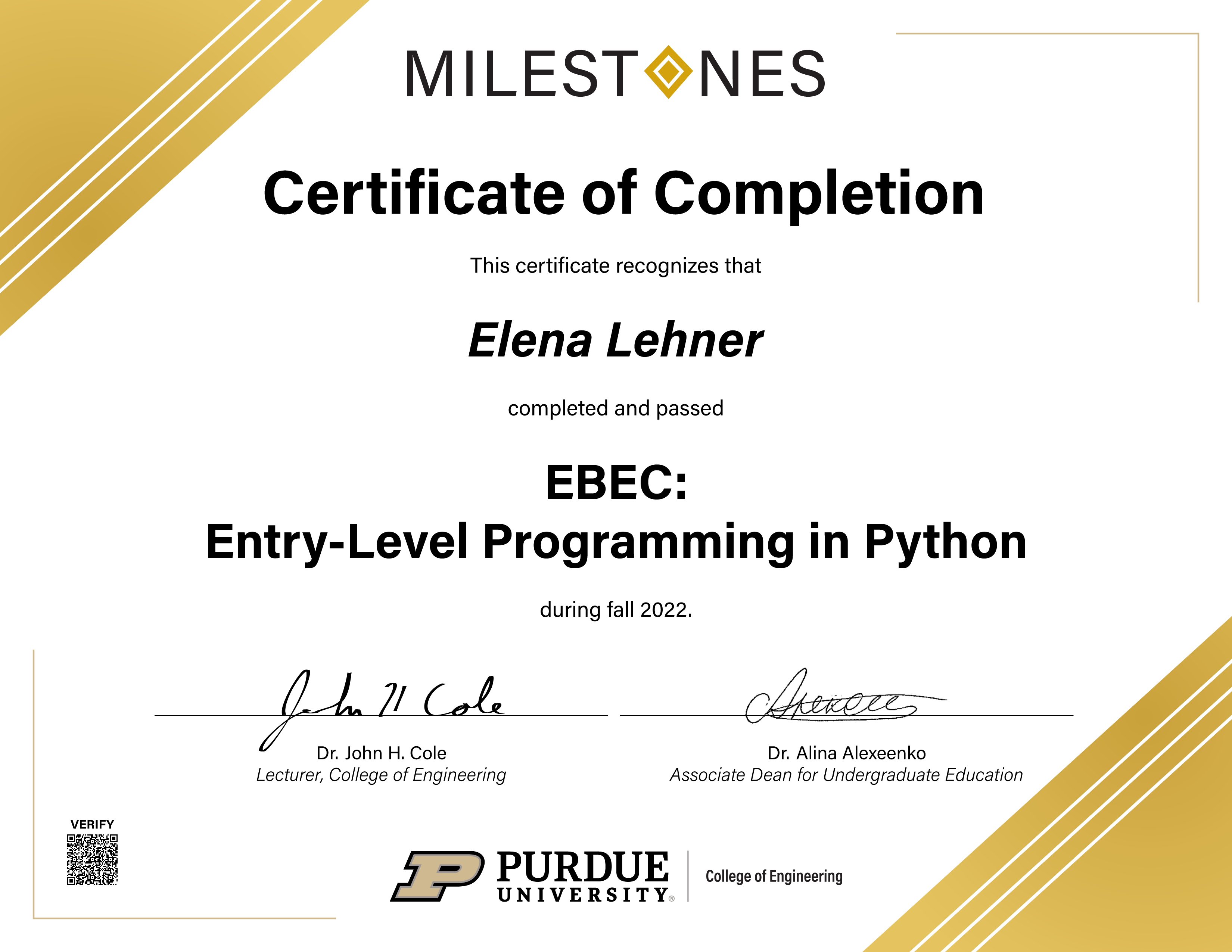 Elena Lehner - Honors Electrical Engineering Student at Purdue ...