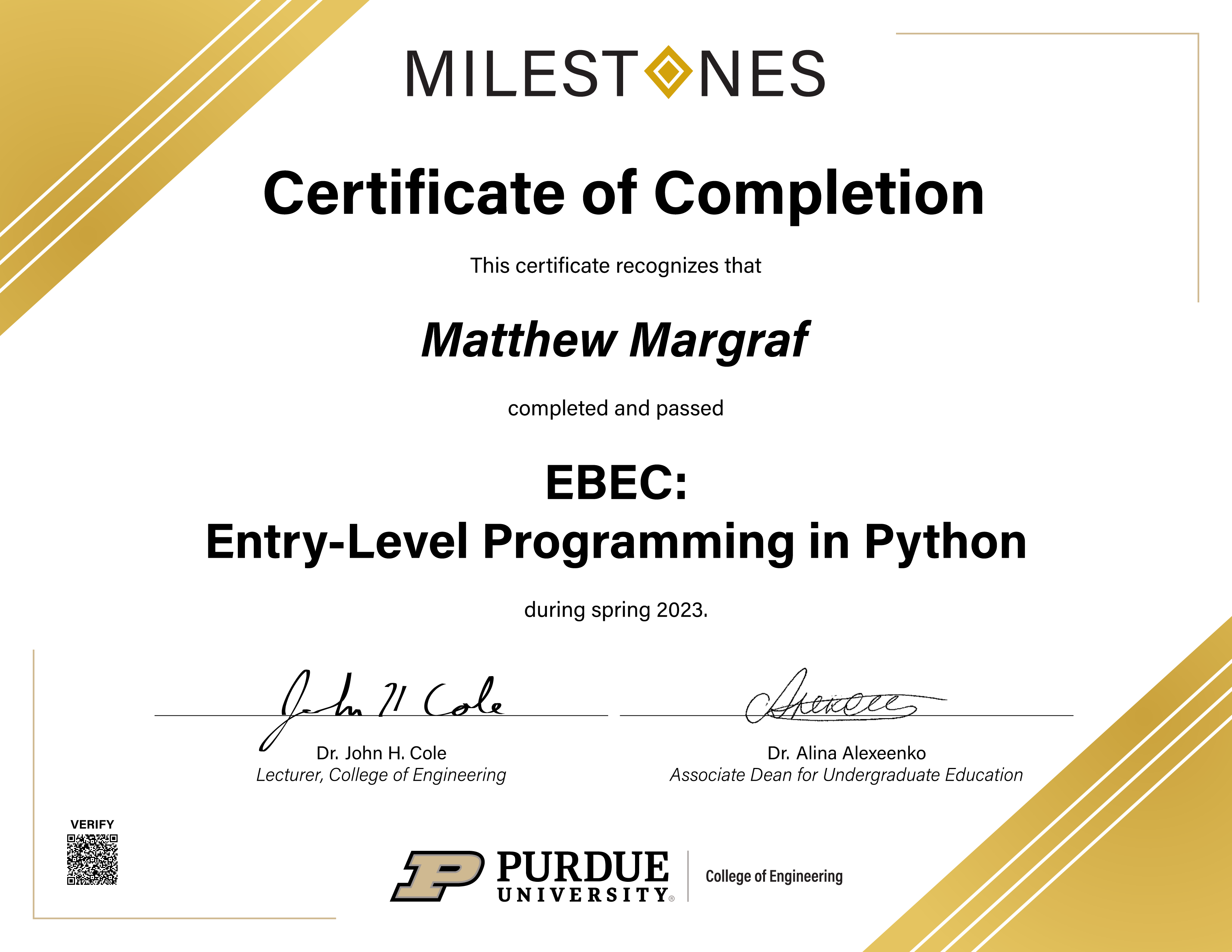 Matthew Margraf - Alpha Eta Mu Beta Purdue Chapter | LinkedIn