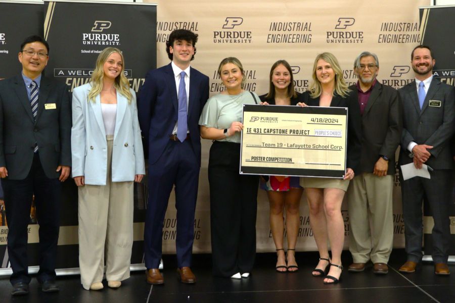 Students present posters for IE431 capstone projects - School of Industrial Engineering - Purdue ...