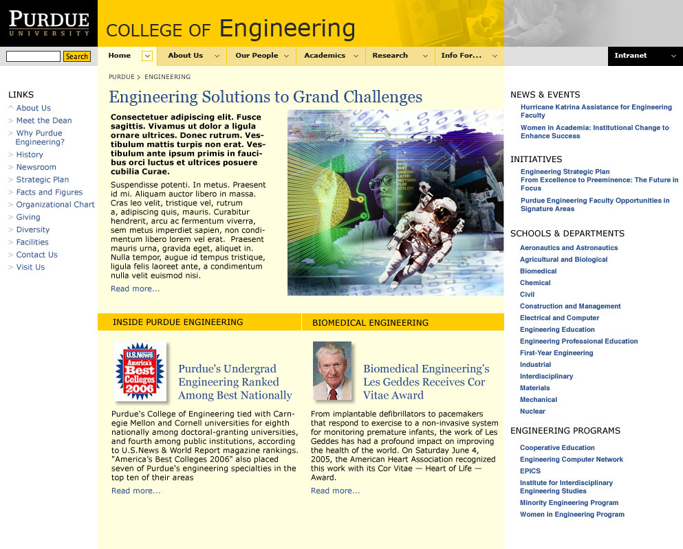 Design Prototypes - Engineering Intranet