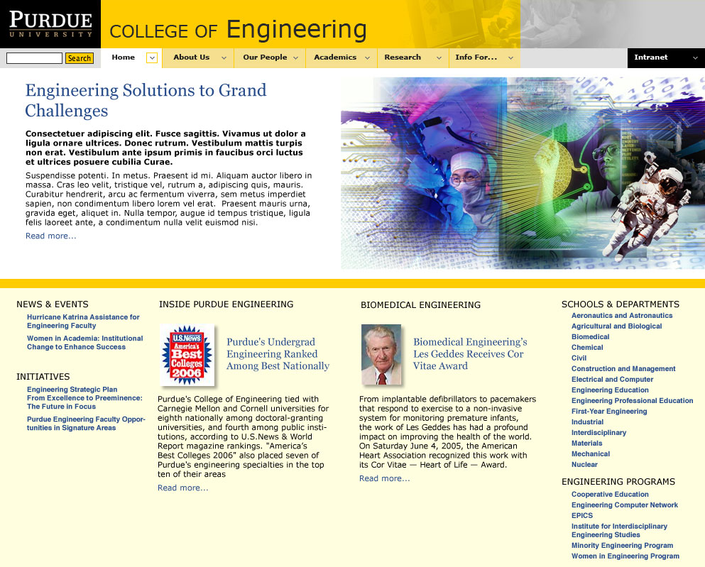 Design Prototypes - Engineering Intranet