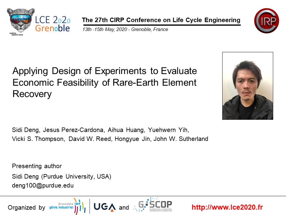 Sidi Deng Presented at LCE 2020 E-Conference held in Grenoble, France ...