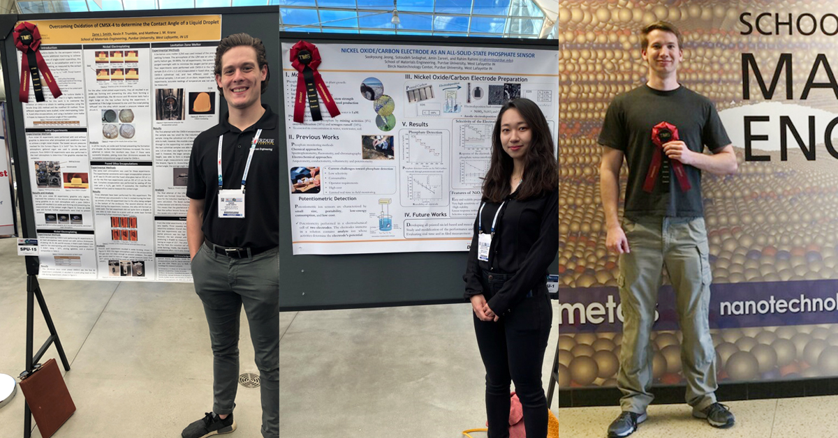 MSE students recognized by TMS for their poster presentations ...